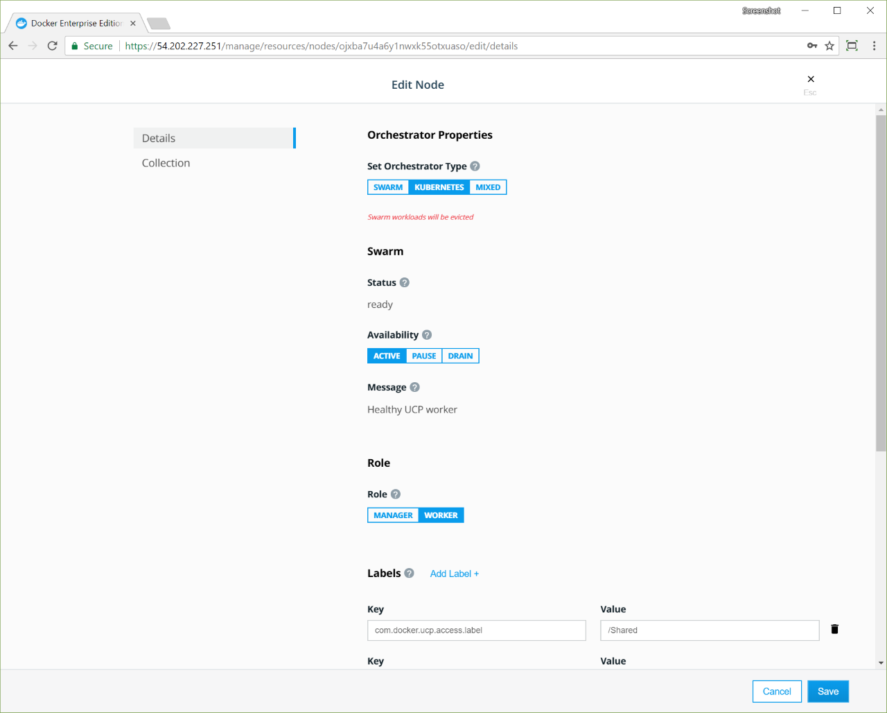 Mirantis Documentation: Set the orchestrator type for a node